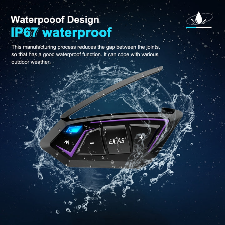 EJEAS Motorcycle Helmet Bluetooth Intercom Headset System